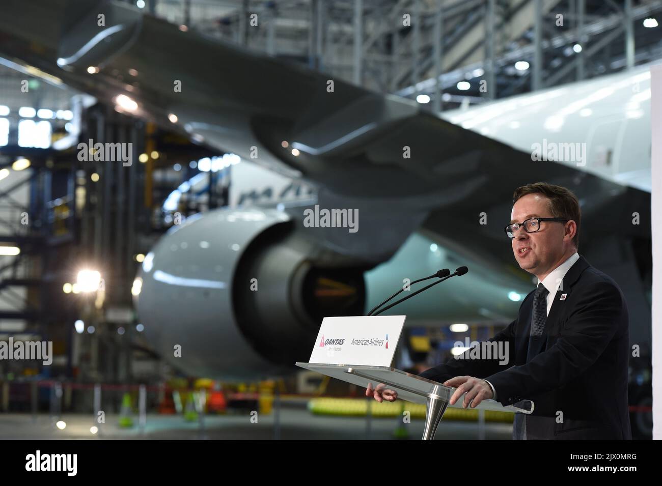 QANTAS CEO Alan Joyce with the American Airlines' state-of-the-art ...
