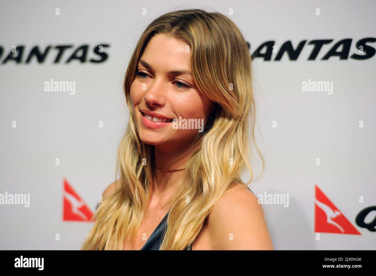 Australian model Jess Hart arrives on the red carpet for the Qantas ...