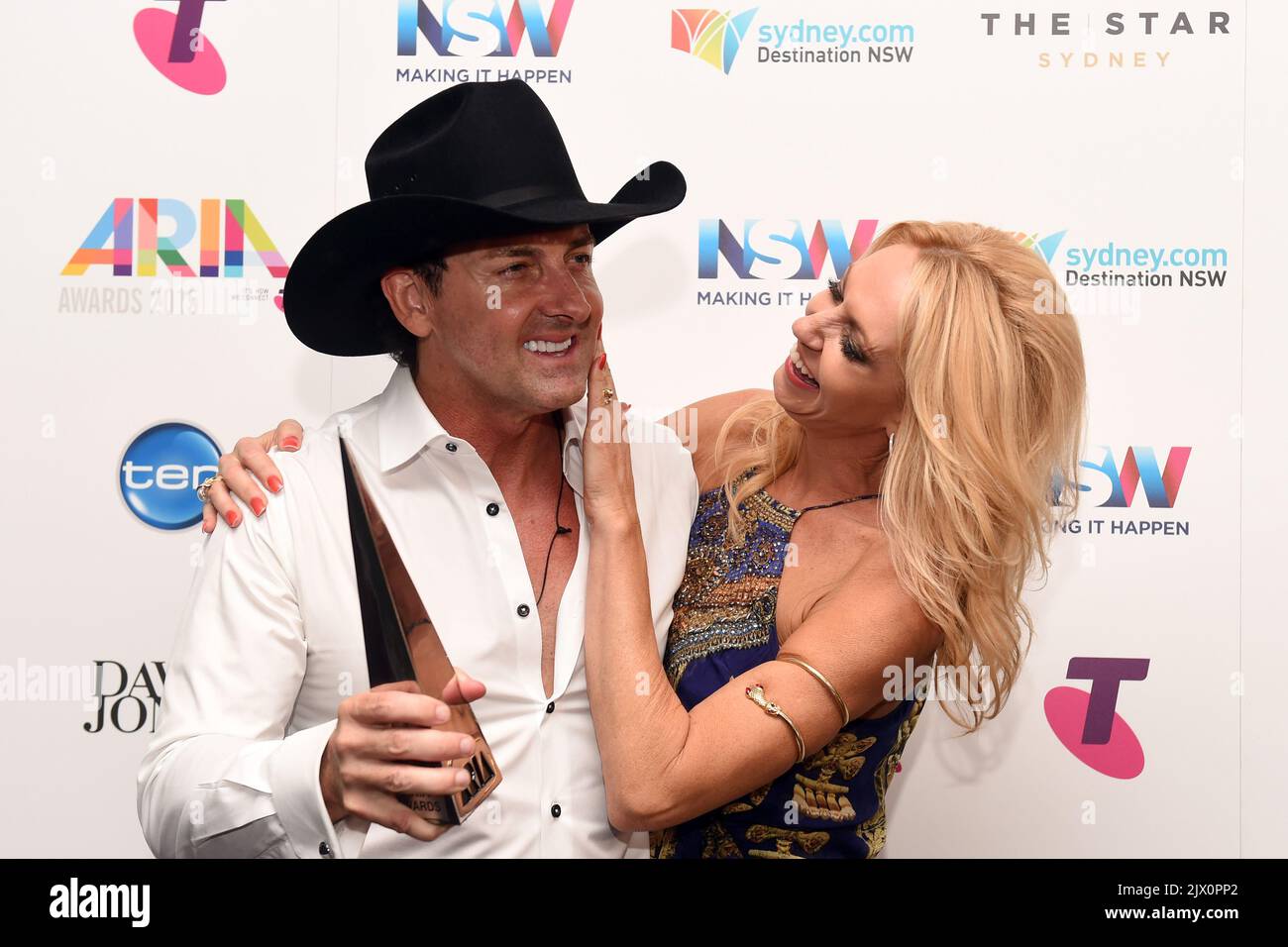 Lee Kernaghan (left) and his wife Robby, pose for a photograph after ...