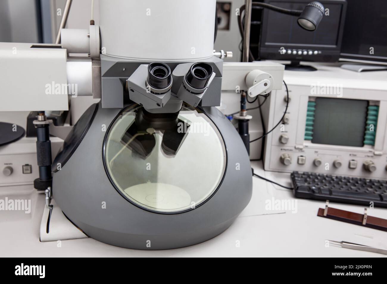 Electron microscope in a scientific laboratory used for diagnosis and ...