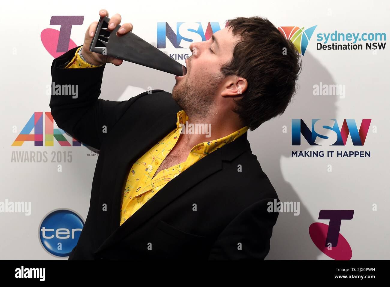 Alexander Gow of the band Oh Mercy poses for a photograph after winning ...