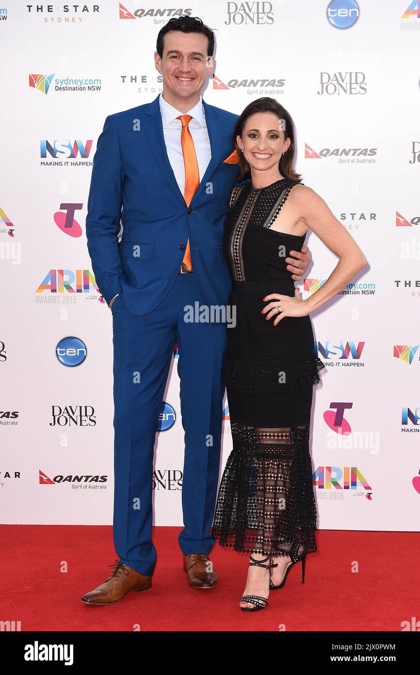 Sam and Lyn Moran arrive at the 29th ARIA Awards at The Star, in Sydney ...