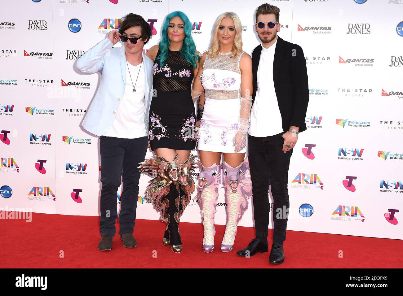 Sheppard arrive at the 29th ARIA Awards at The Star, in Sydney ...