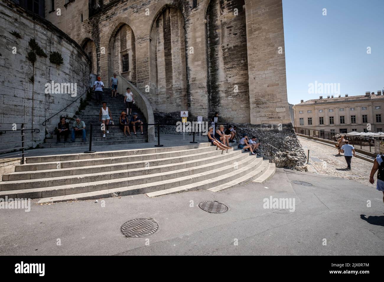 Ancient Popes Palace, Saint-Benezet, Avignon, Provence, France. Famous ...