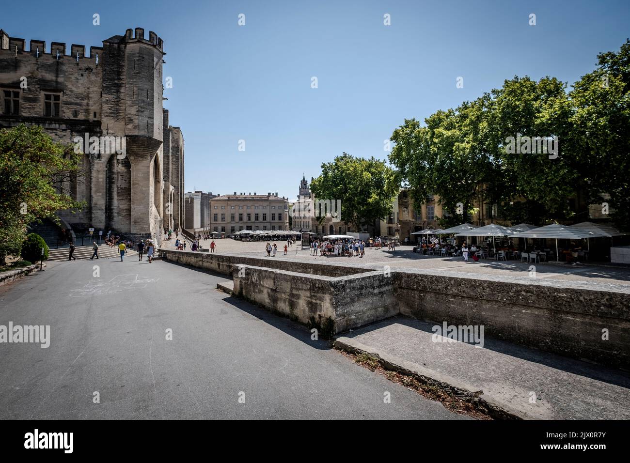 Ancient Popes Palace, Saint-Benezet, Avignon, Provence, France. Famous ...