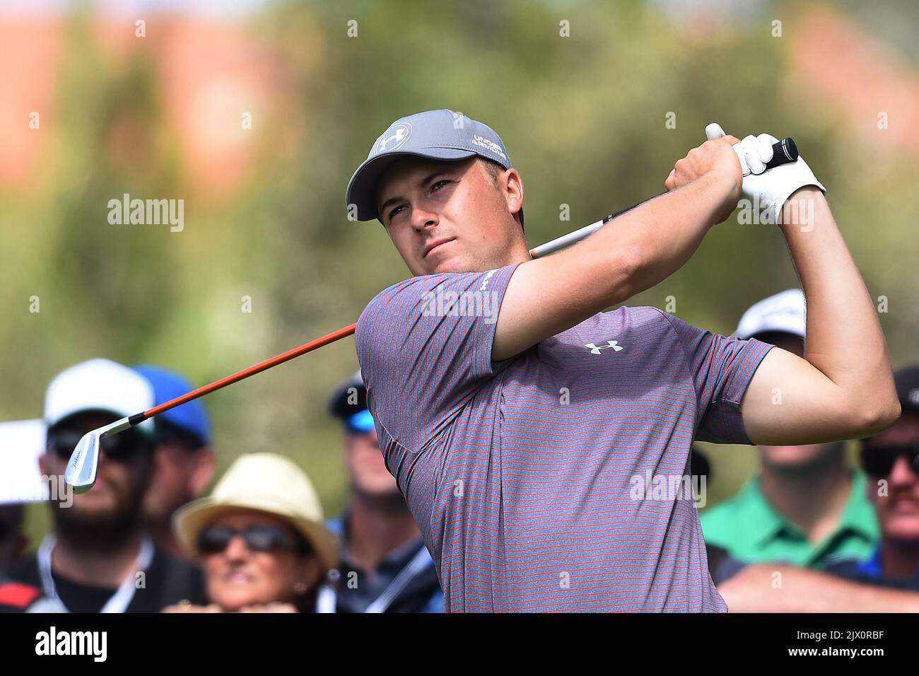 Australian Open defending champion and world number 1 Jordan Spieth tee ...