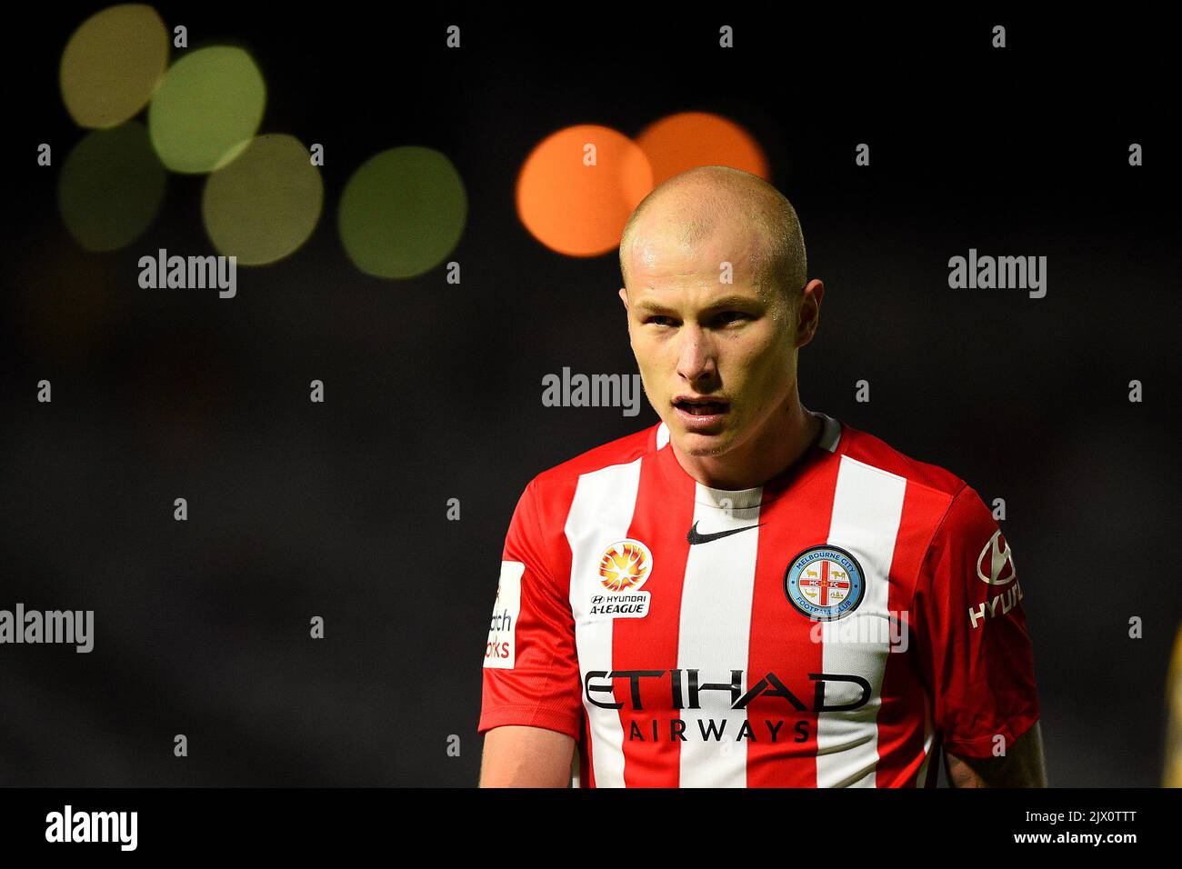 Aaron Mooy of City looks on during the round 9 A-League match between ...