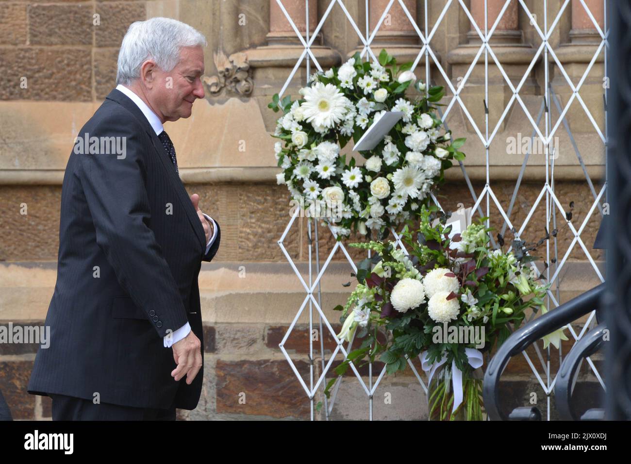 Former NSW Premier Nick Greiner attends the funeral for former South ...