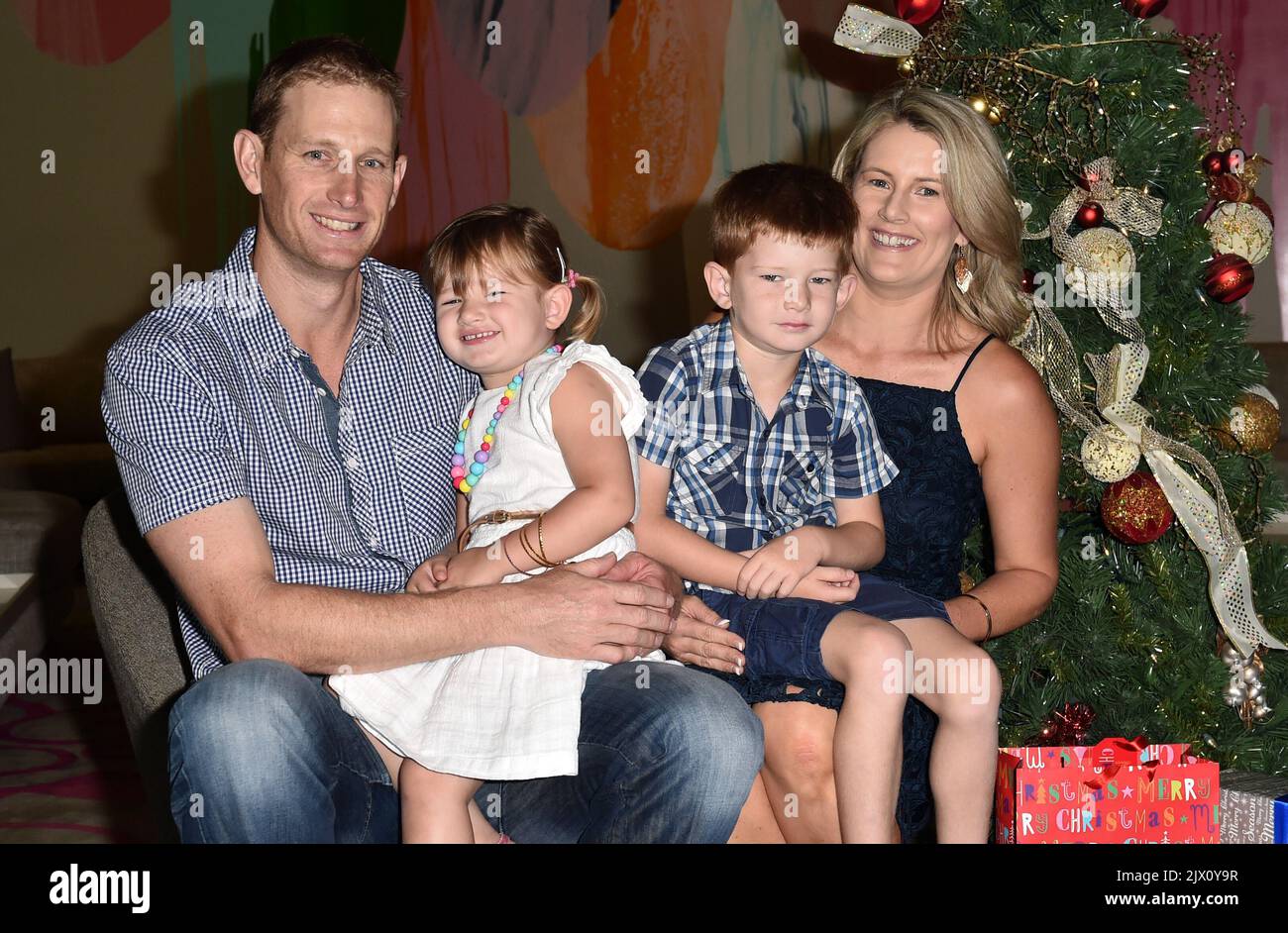 Australian cricketer Adam Voges and his wife Kristy and their daughter ...