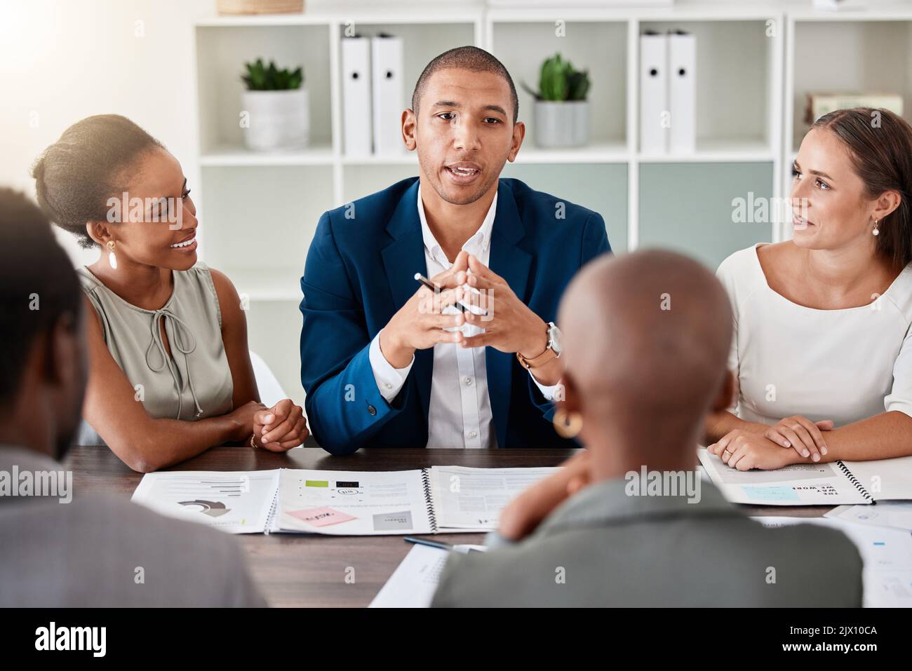 Leadership, ceo or b2b with teamwork, collaboration and planning with ...