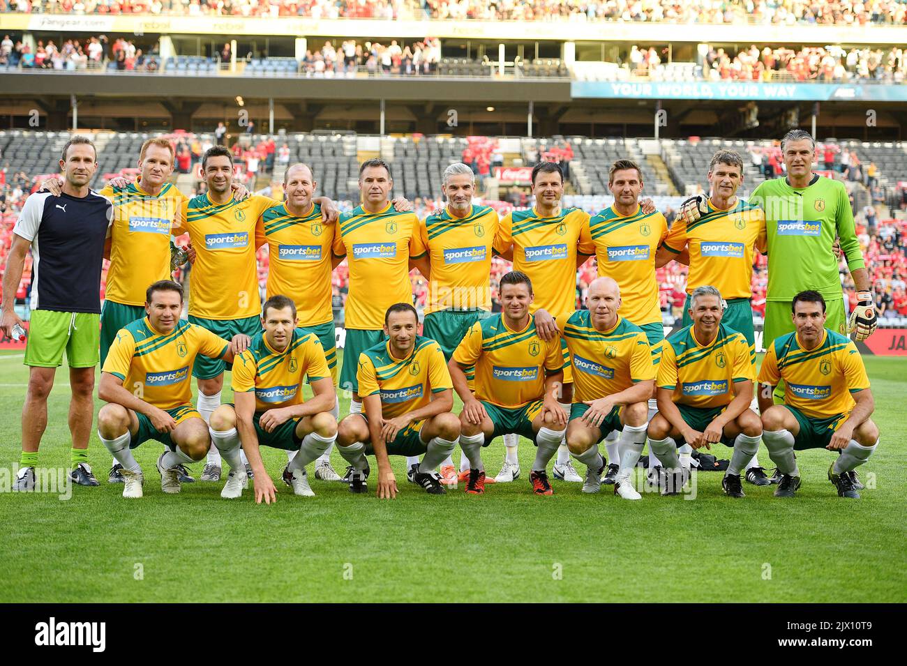 The Australian Legends team assembles for a team photograph ahead of ...