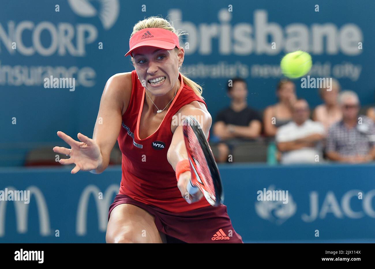 Angelique Kerber of Germany returns the ball during her match against ...