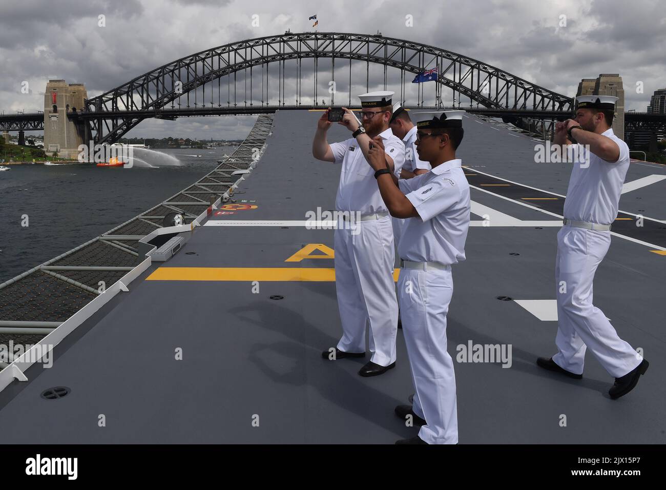 Crew onboard HMAS Adelaide, Australia's newest Canberra Class ...