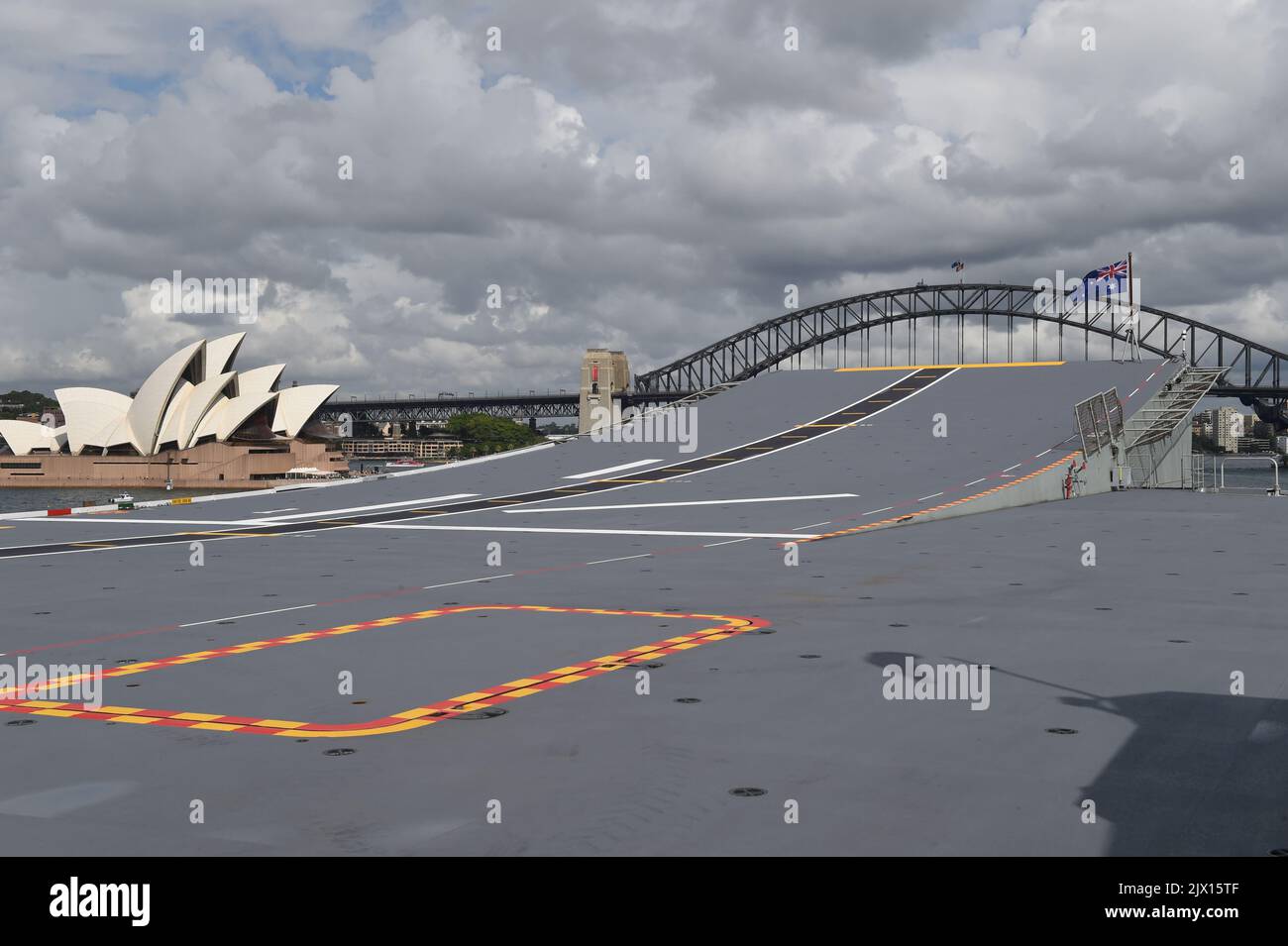 The flight deck of HMAS Adelaide, Australia's newest Canberra Class ...