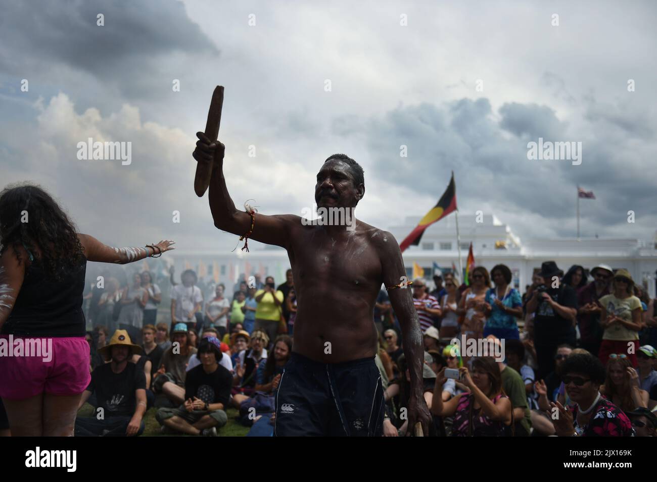 An Aboriginal protest at the Tent Embassy on the lawns of Old ...