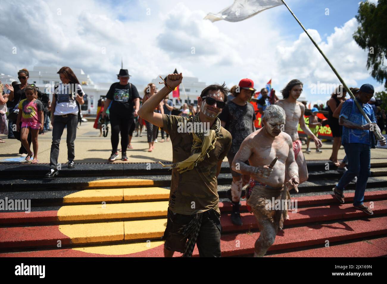 An Aboriginal protest at the Tent Embassy on the lawns of Old ...