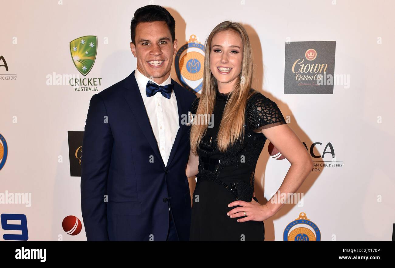 Australian bowler Ellyse Perry (right) and her partner Australian rugby ...