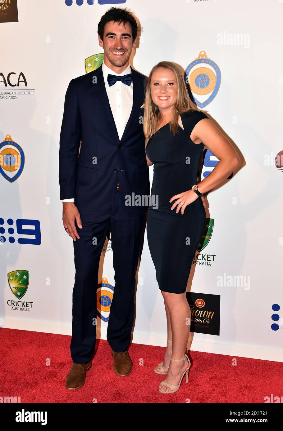 Australian fast bowler Mitchell Starc (left) and is partner Australian ...