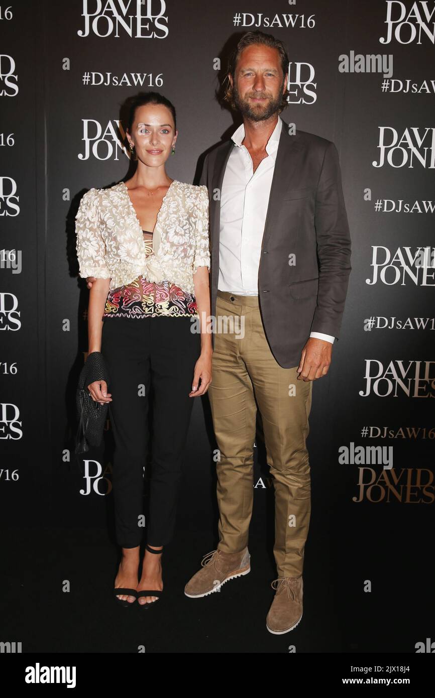 Kate Fowler and Justin Hemmes at the David Jones Autumn Winter fashion ...