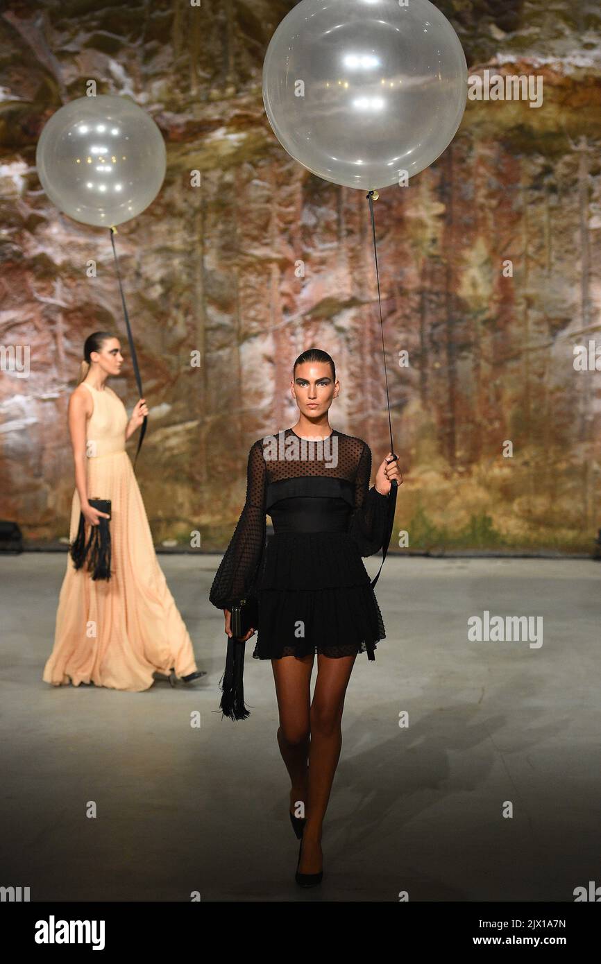 Models walk the runway wearing designs by Alex Perry during the Myer ...