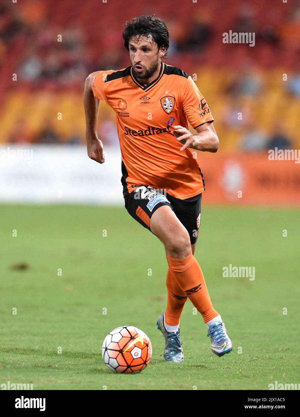 Thomas Broich of the Brisbane Roar in action during their round 19 game ...