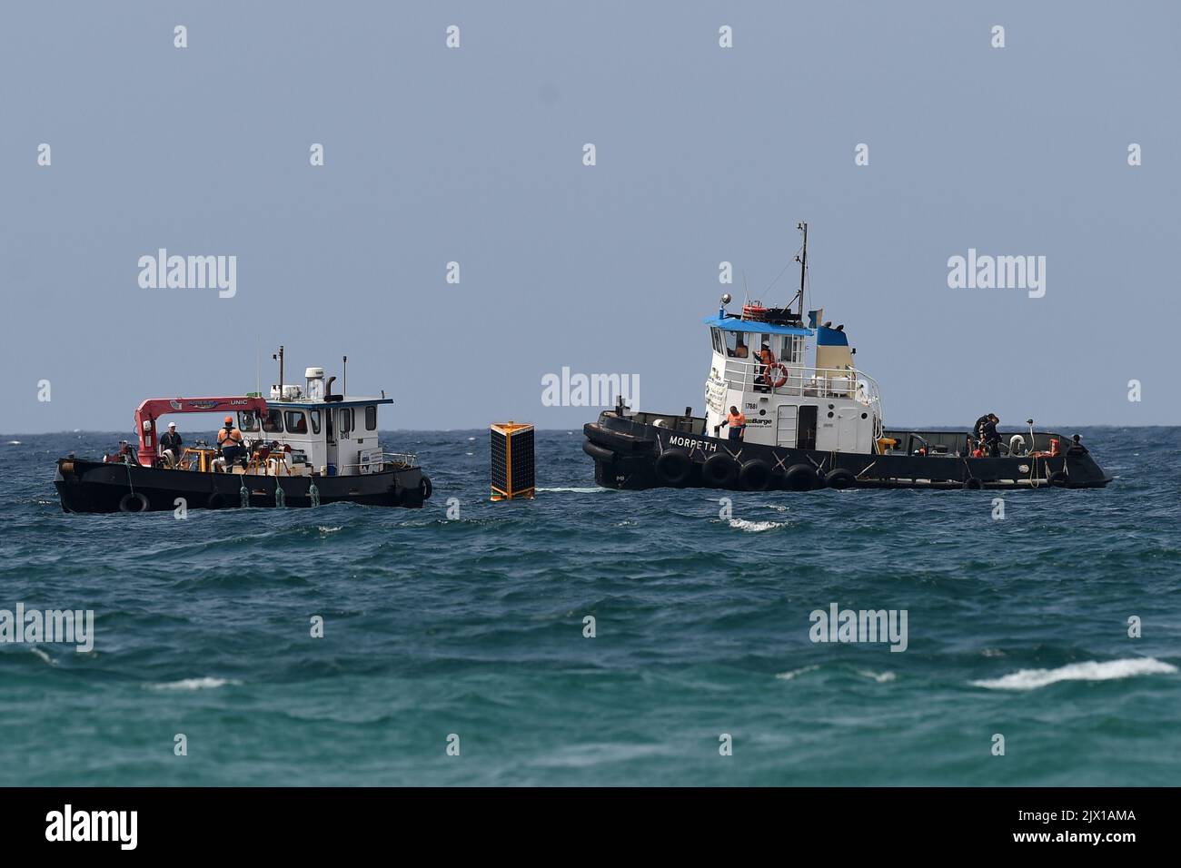 A 'Clever Bouy' shark detection system is installed at Bondi Beach in ...