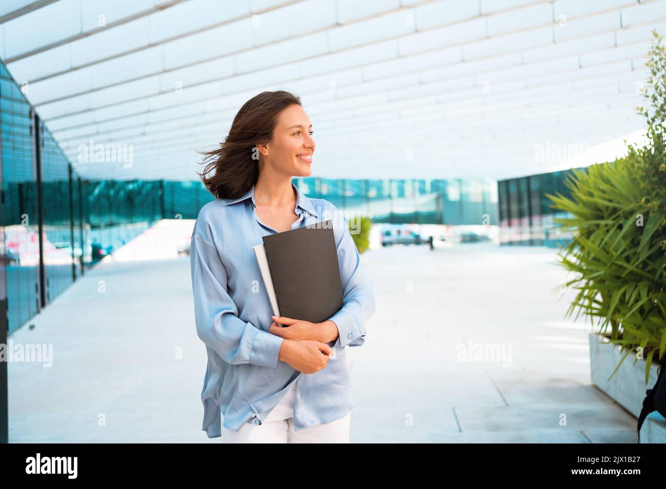 Businesswoman successful woman business person walking outdoor ...