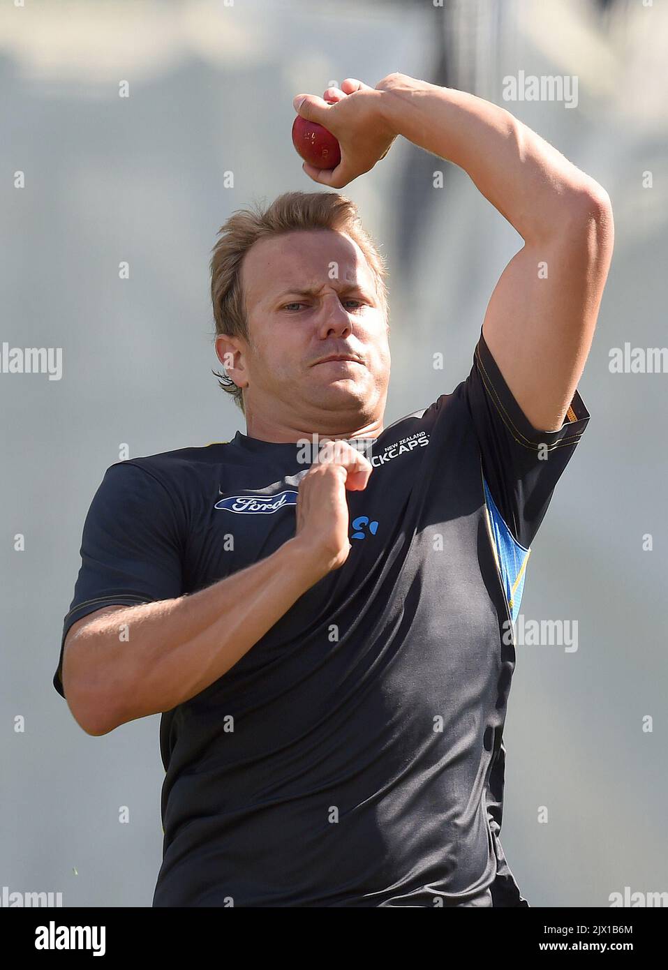 Neil Wagner prepares to bowl during the New Zealand cricket team ...