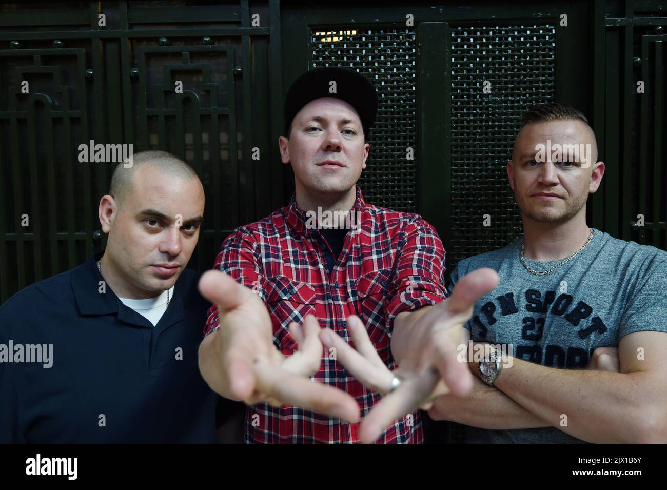 Australian hip hop band Hilltop Hoods (lt-rt) DJ Debris (Barry Francis ...