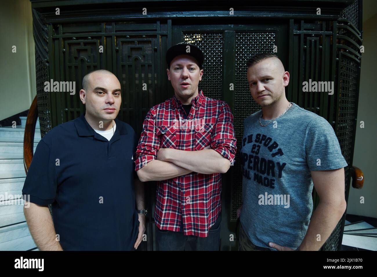 Australian hip hop band Hilltop Hoods (lt-rt) DJ Debris (Barry Francis ...