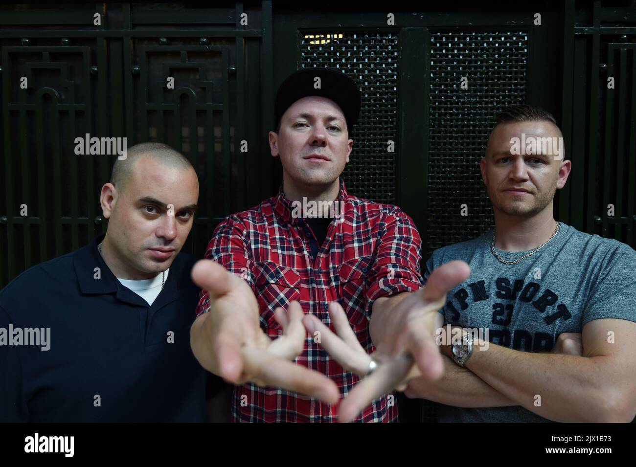 Australian hip hop band Hilltop Hoods (lt-rt) DJ Debris (Barry Francis ...