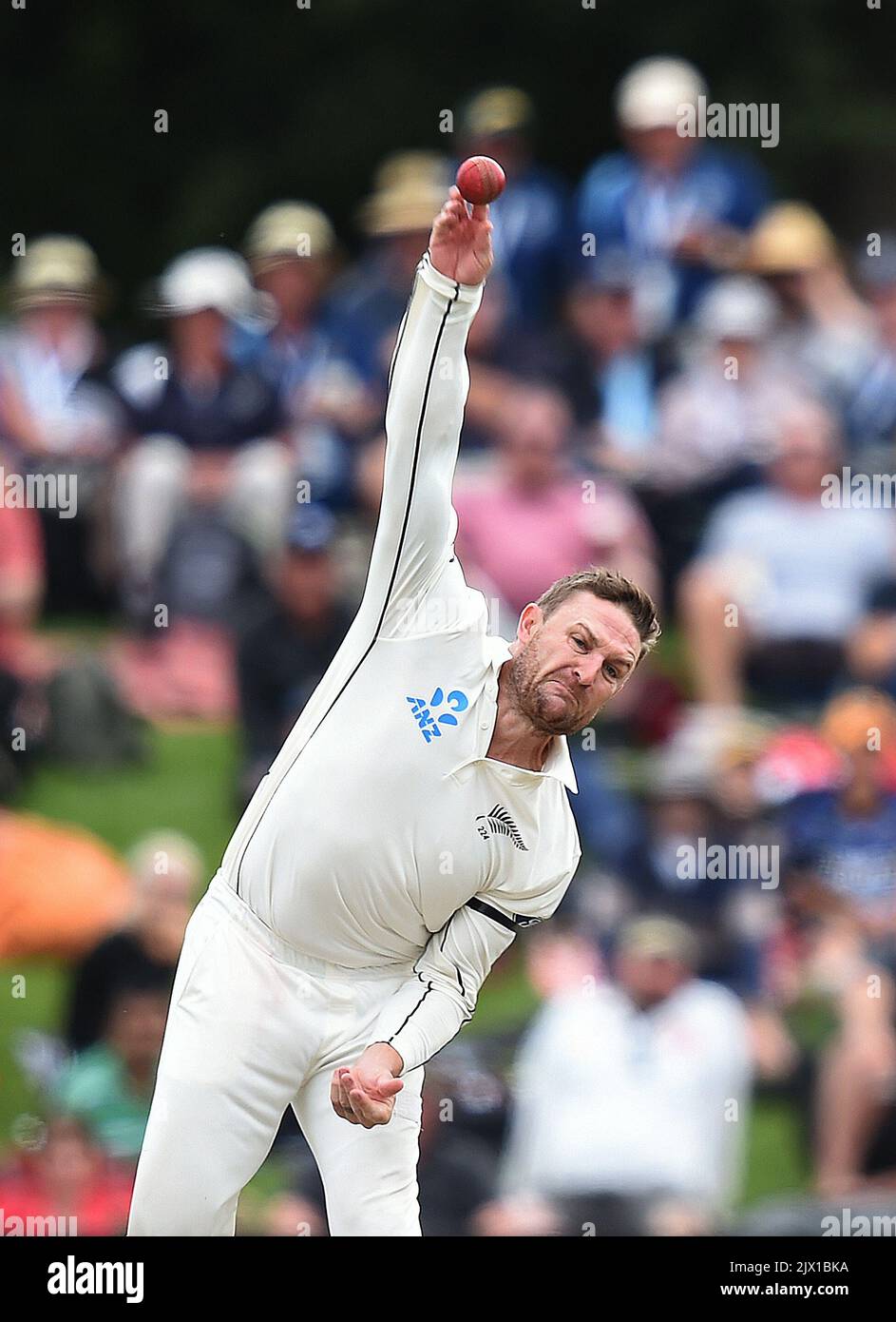 New Zealand captain Brendon McCullum bowls on day 3 of the second Test ...