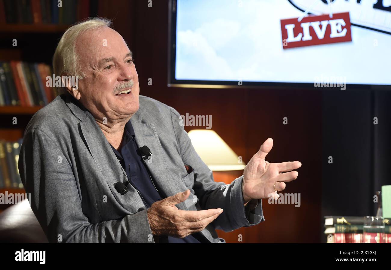 English actor John Cleese announcing Australian actor Stephen Hall will ...