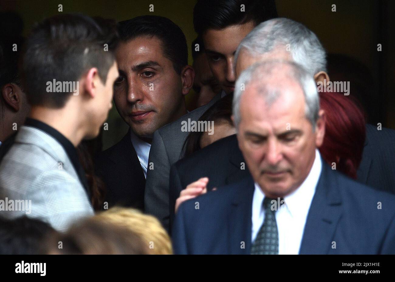 Rocco Arico (second from left) is seen at the funeral for Joseph ...