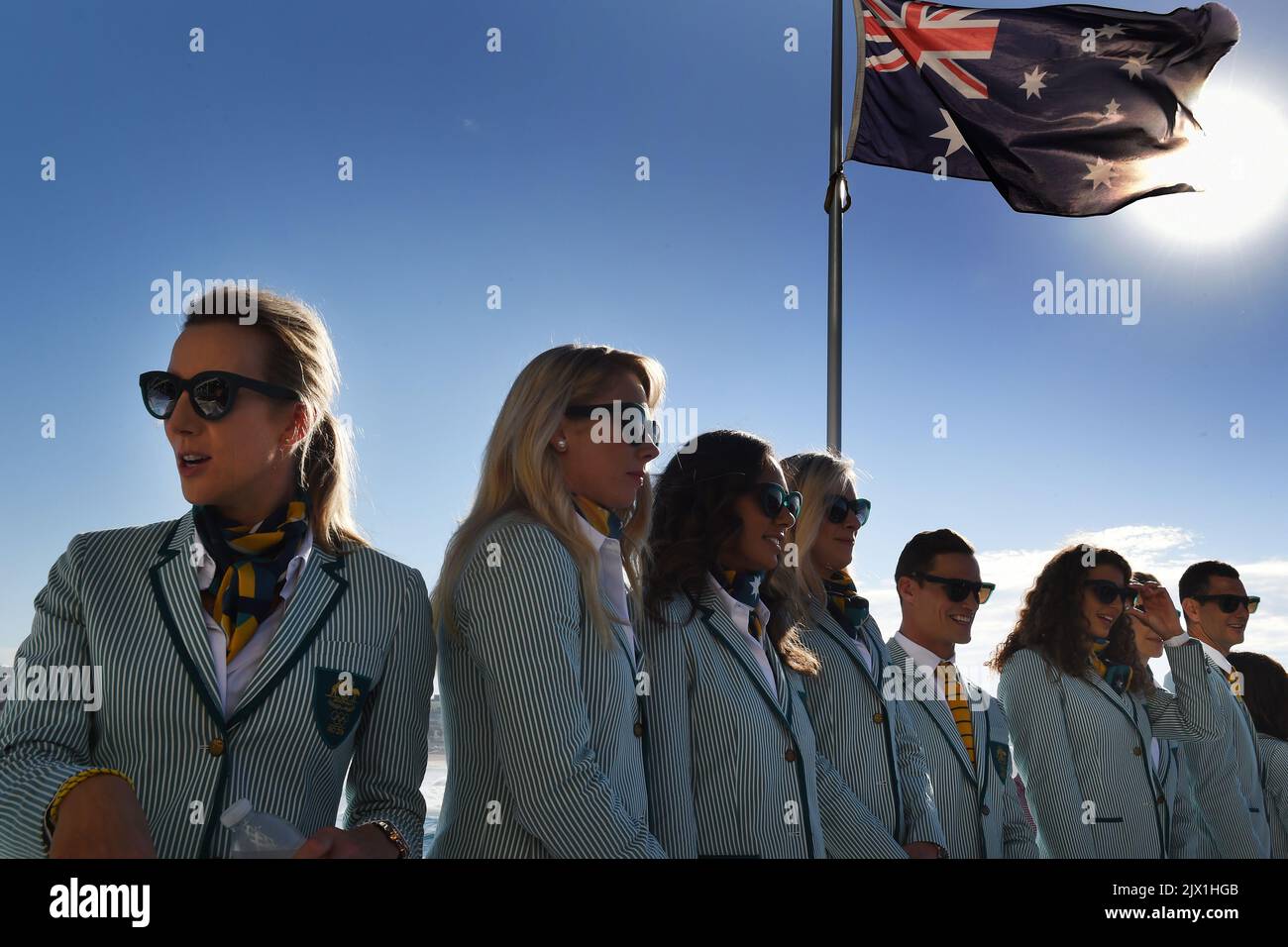 Australian Olympic team members (lt-rt) Lou Bawden (beach volleyball ...