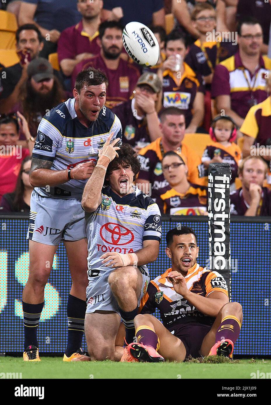 Jake Granville of the North Queensland Cowboys (centre) celebrates ...