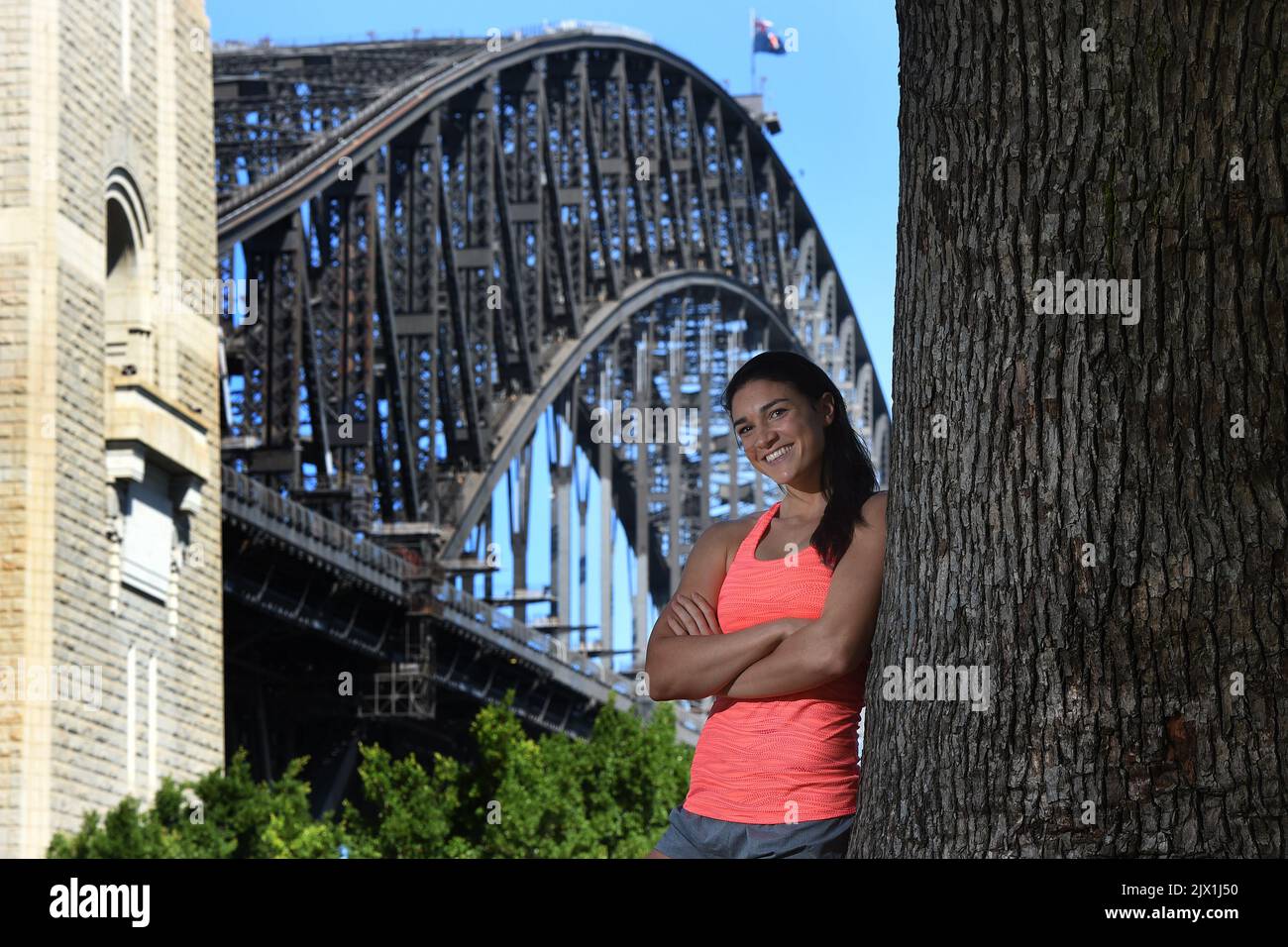 Olympic aspirant Michelle Jenneke (100m hurdles) poses for photographs ...
