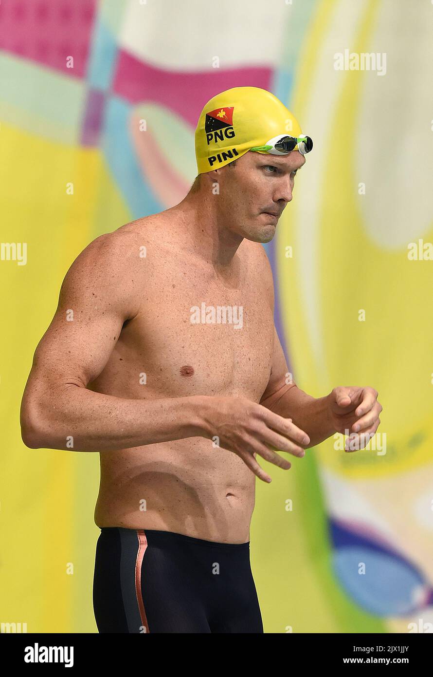 Ryan Pini looks on before competing in the Mens 50m Butterfly Final on ...