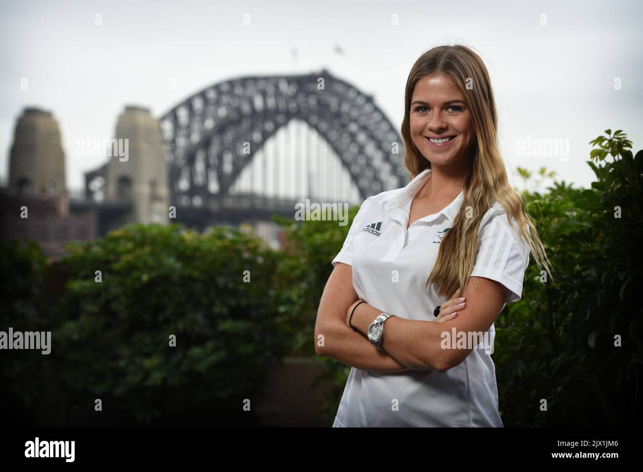Australian sport shooter Laetisha Scanlan poses for a photograph after ...