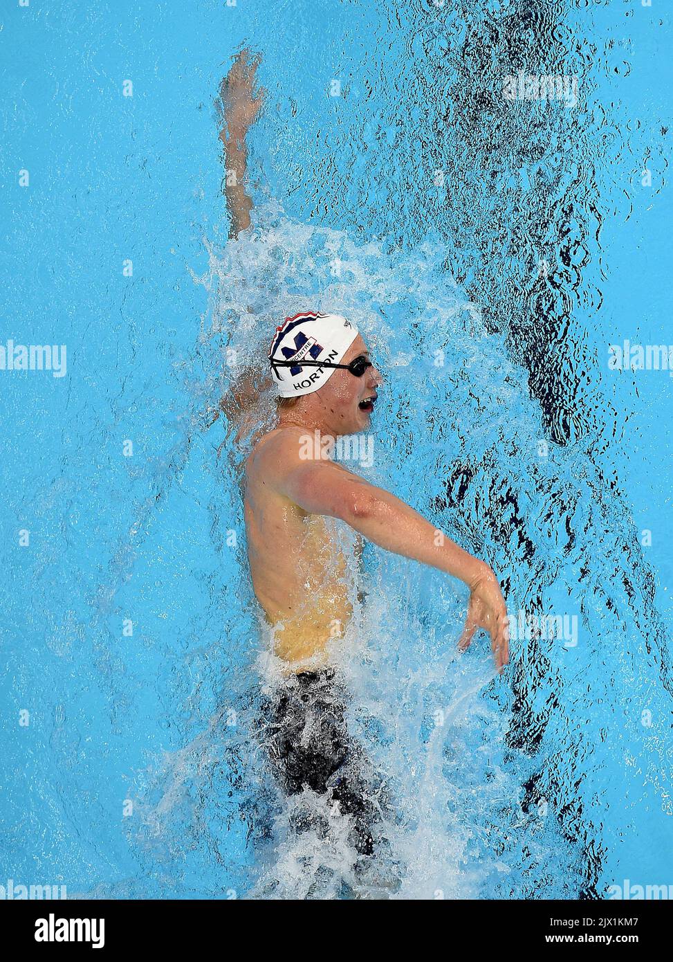 Mack Horton swims in the Men's 1500m Heats on day 7 of the Australian ...