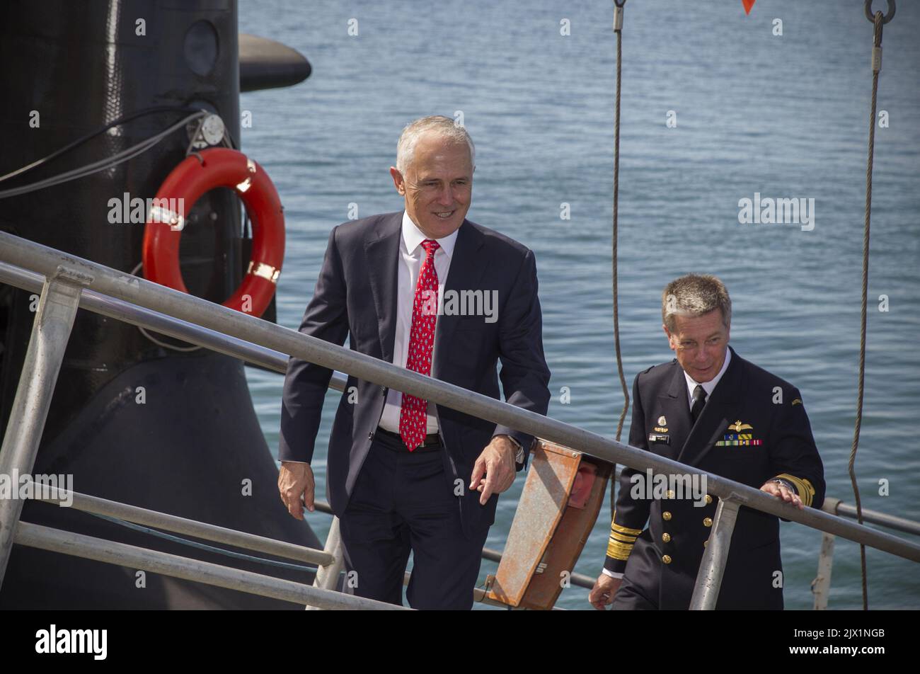 Australian Prime Minister Malcolm Turnbull with Vice Admiral Timothy ...