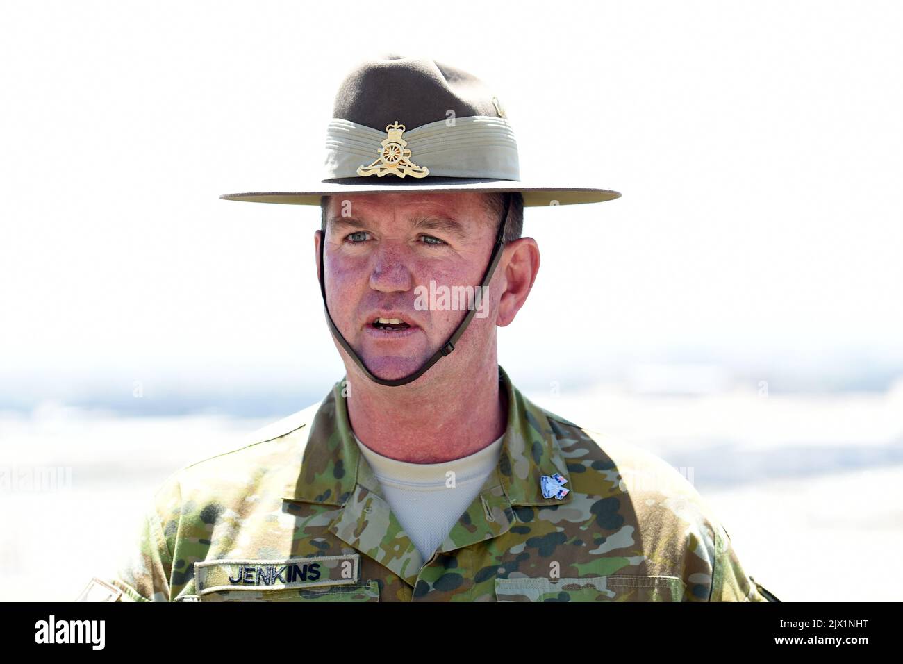 Australian Defence Force Lieutenant Colonel Steve Jenkins answers a ...