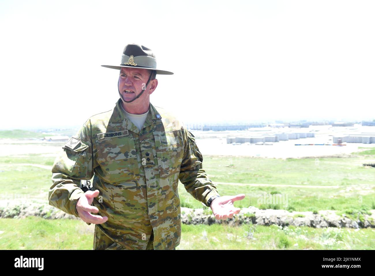 Australian Defence Force Lieutenant Colonel Steve Jenkins answers a ...