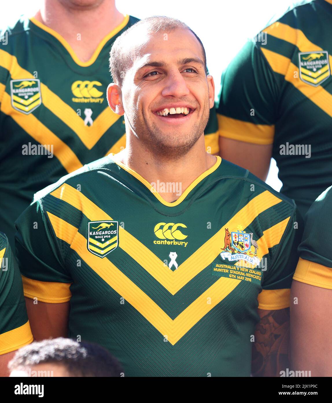 Australian Kangaroos' Blake Ferguson smiles during a team photograph ...