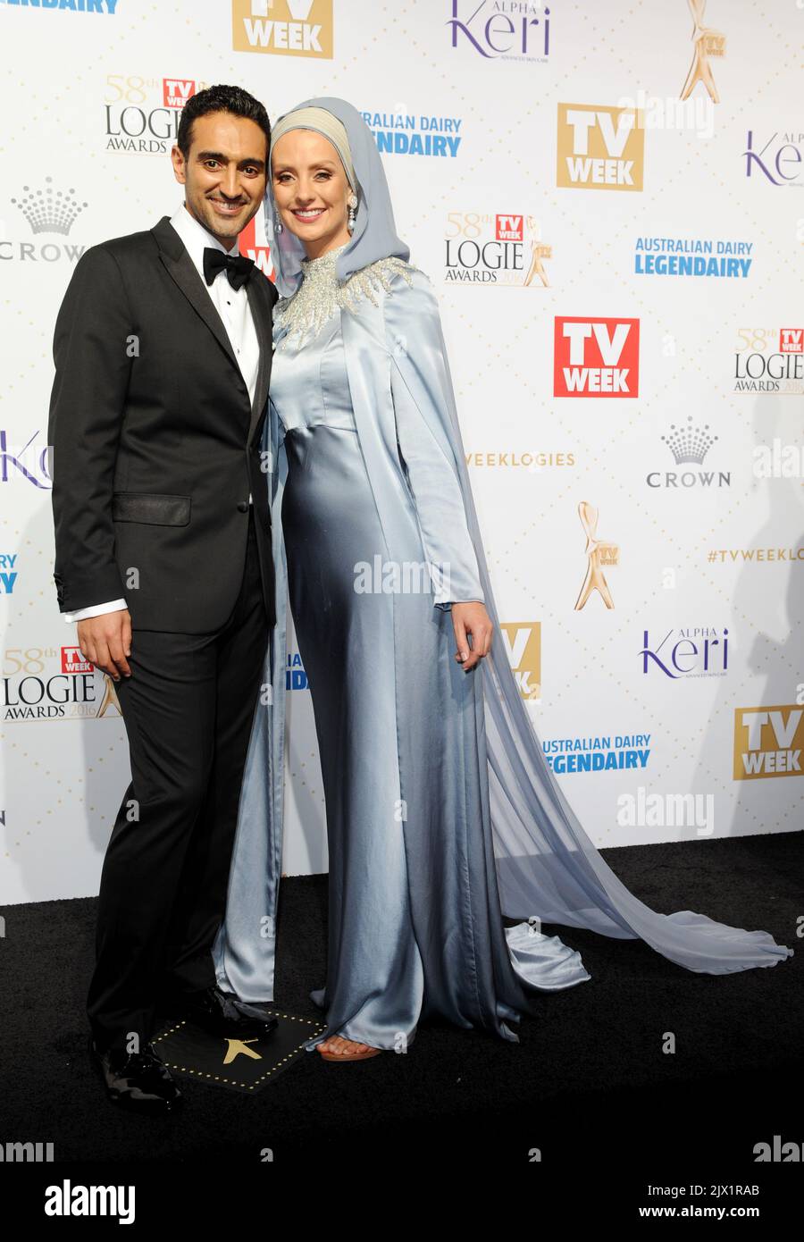 Gold Logie nominee Waleed Aly and Susan Carland arrive at the 2016 ...