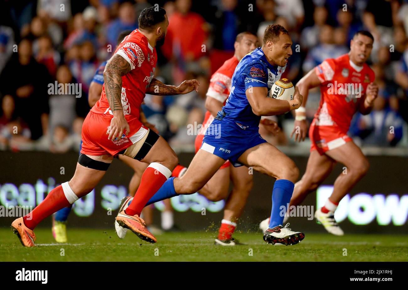 Sam Tagataese of Samoa in action during the Pacific Test Double Header ...