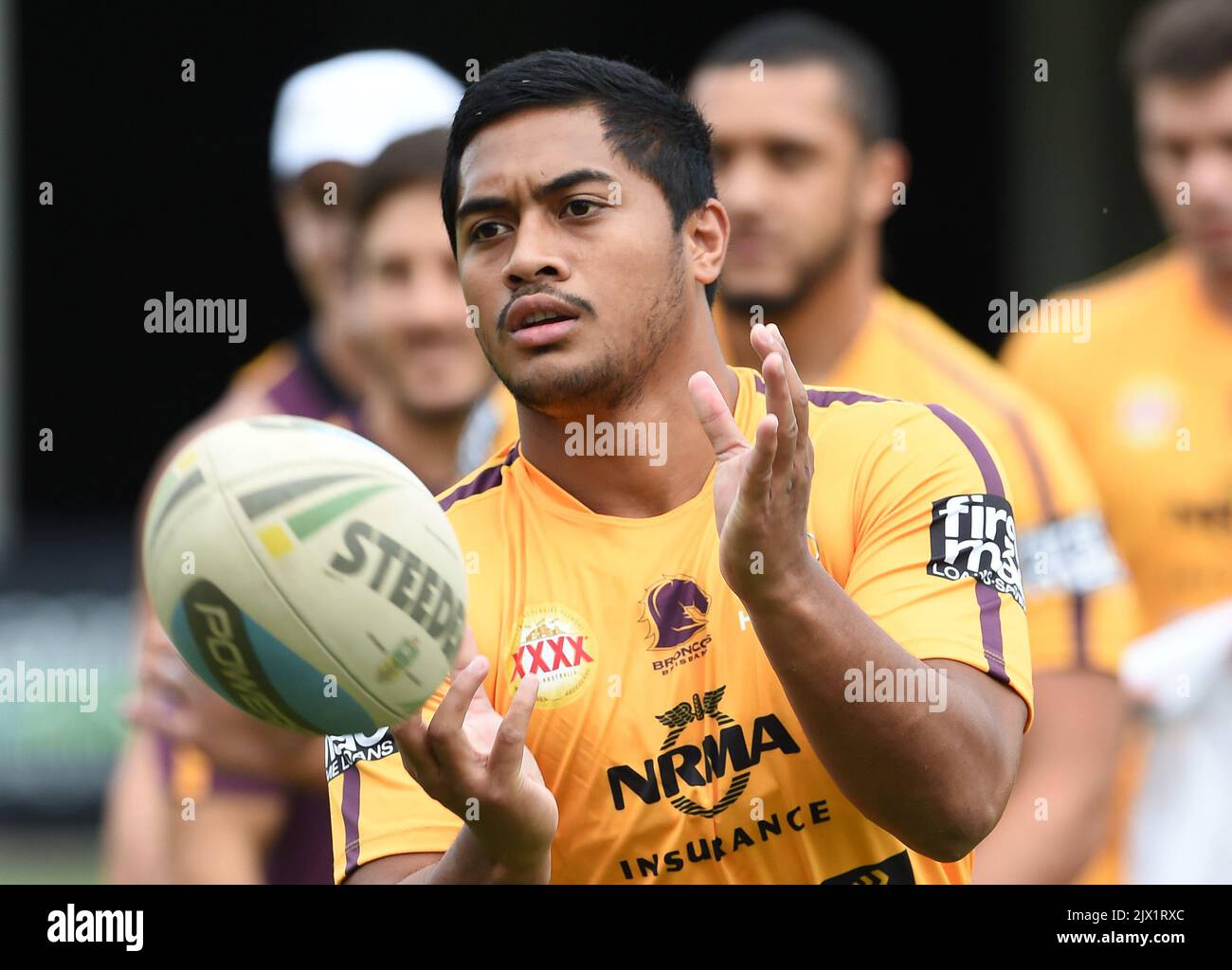 Anthony Milford during the Brisbane Broncos training session at Red ...