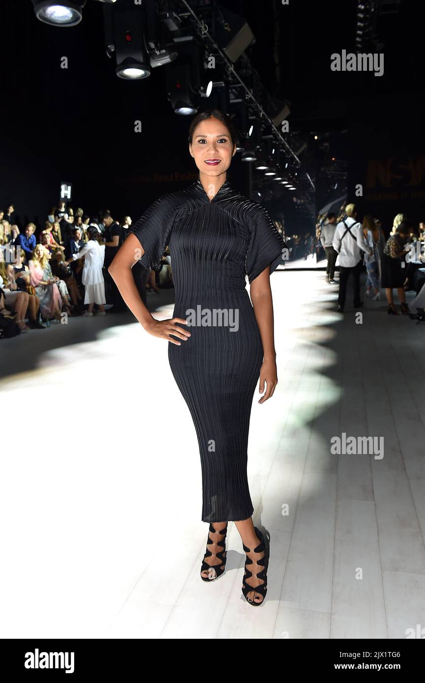 SBS presenter Janice Petersen is pictured on at the front row ahead of ...