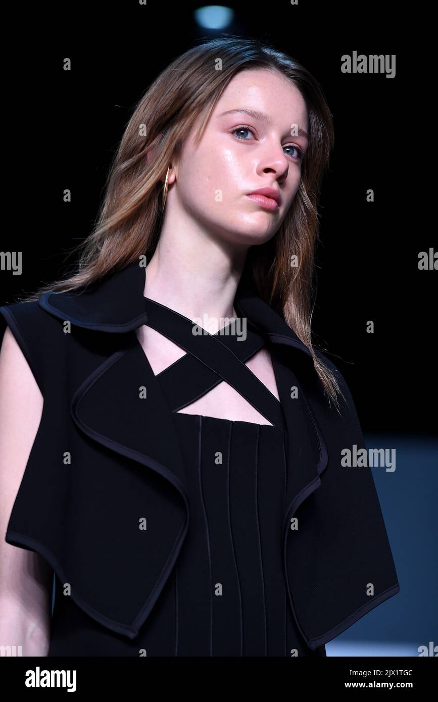 A model walks the runway during the Yeojin Bae show, during Mercedes ...