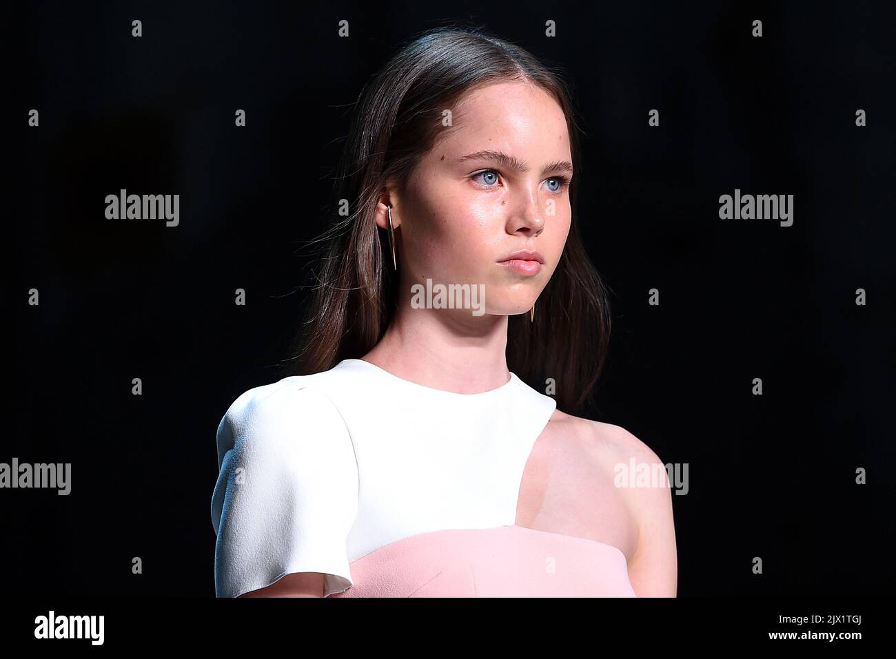 A model walks the runway during the Yeojin Bae show, during Mercedes ...